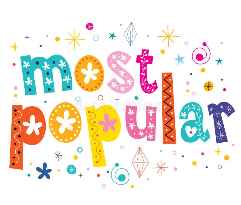 Most Popular Text Decorative Lettering Type Design Stock Vector ...