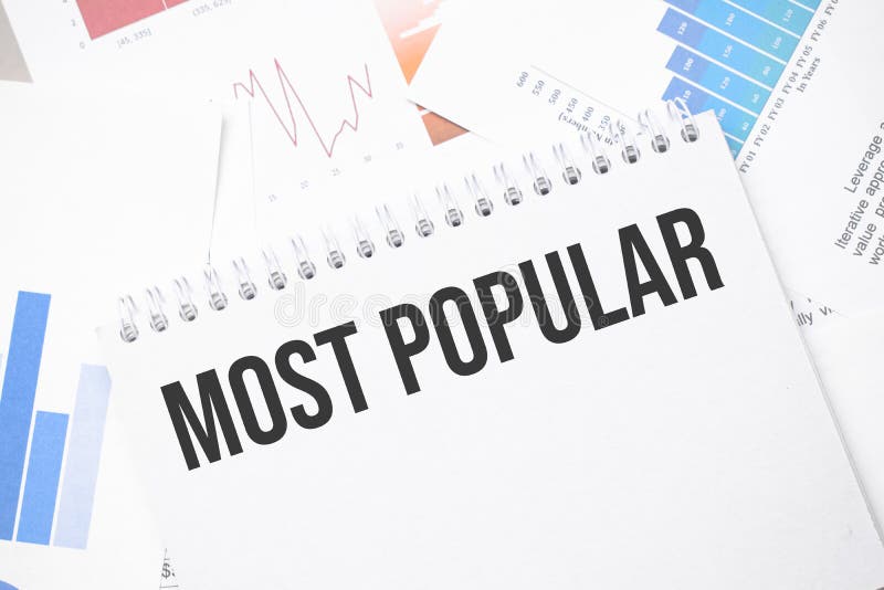 Most Popular Text on Paper on the Chart Background with Pen Stock Photo ...