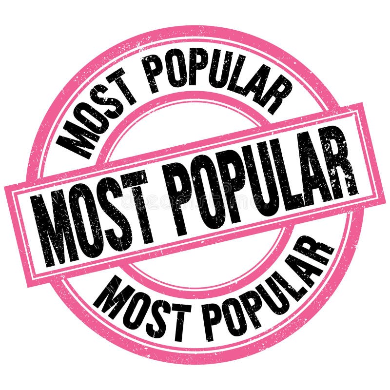 MOST POPULAR Text on Pink-black Round Stamp Sign Stock Illustration ...