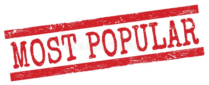 MOST POPULAR Text on Red Lines Stamp Sign Stock Illustration ...