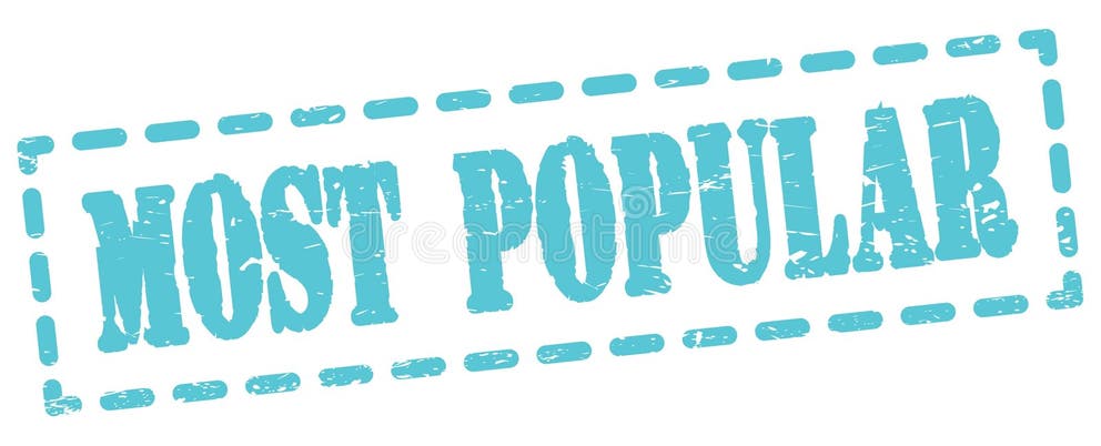 MOST POPULAR Text Written on Blue Stamp Sign Stock Illustration ...