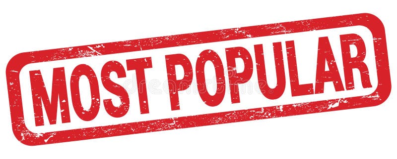 MOST POPULAR Text Written on Red Rectangle Stamp Stock Illustration ...