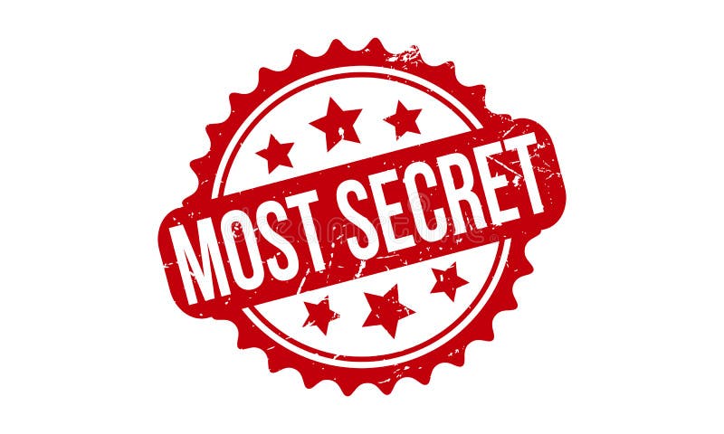Most Secret Rubber Stamp. Red Most Secret Rubber Grunge Stamp Seal ...