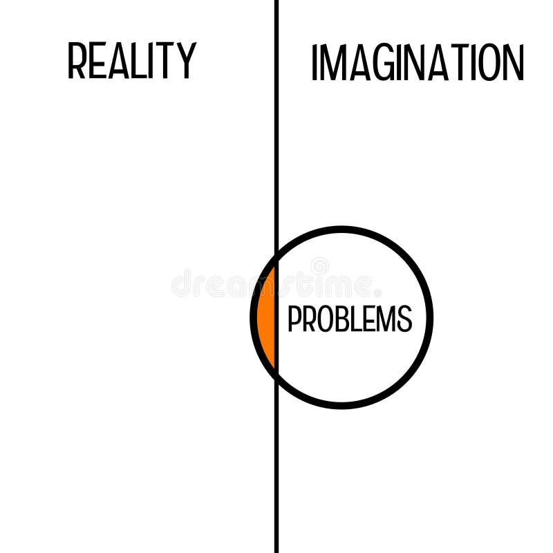 Reality Imagination Problems Stock Illustration - Illustration of ...