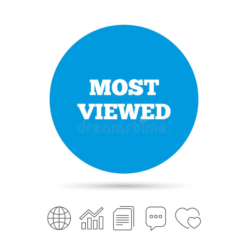 Most Viewed Sign and Most Watched Symbol in Different Colors Stock ...