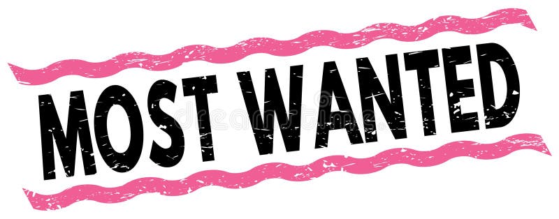 MOST WANTED Text on Pink-black Lines Stamp Sign Stock Illustration ...