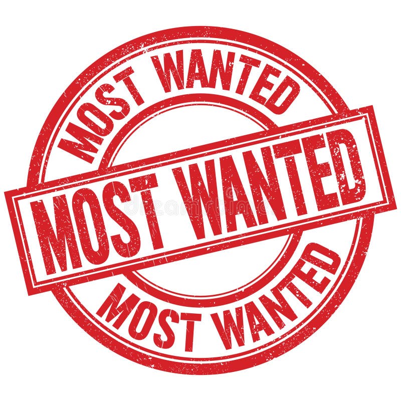 MOST WANTED, Words on Black Rectangle Stamp Sign Stock Illustration ...