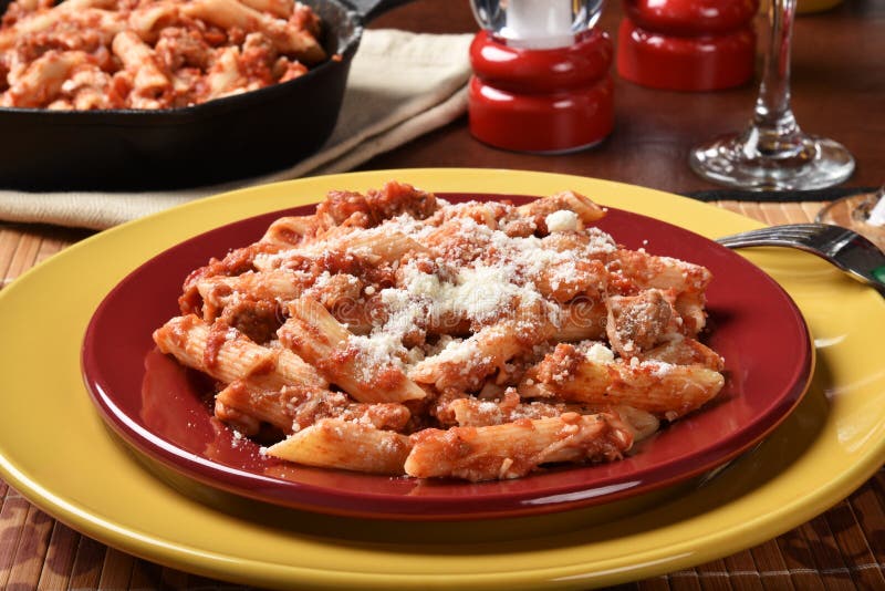 Mostaccioli bake stock image. Image of italian, sausage - 70766609