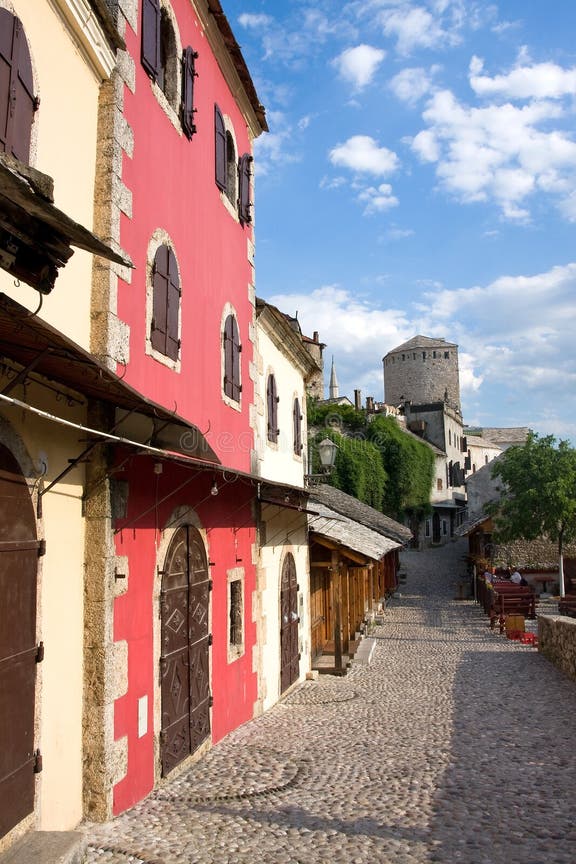 Mostar street stock photo. Image of city, pavement, europe - 5365500
