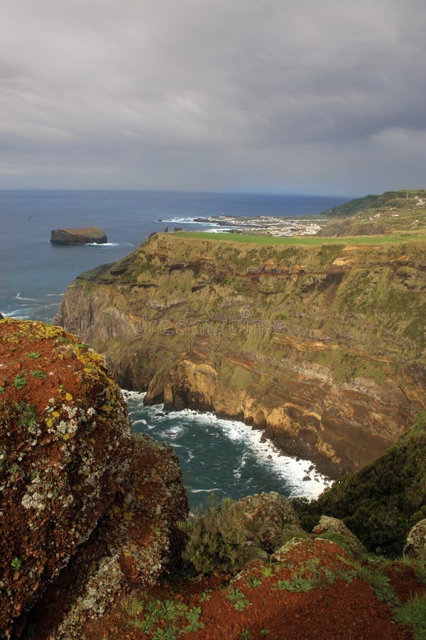 Mosteiros Azores stock photo. Image of rocks, storm, cliff - 25914762
