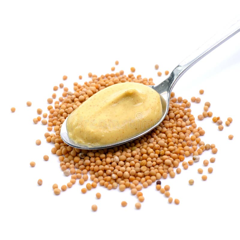 Mosterd stock afbeelding. Image of zaad, lepel, heet - 25517431