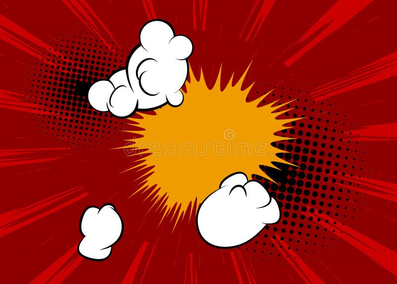 Mostly Red Cartoon Backdrop, Comic Book Background. Retro Vector Comics ...