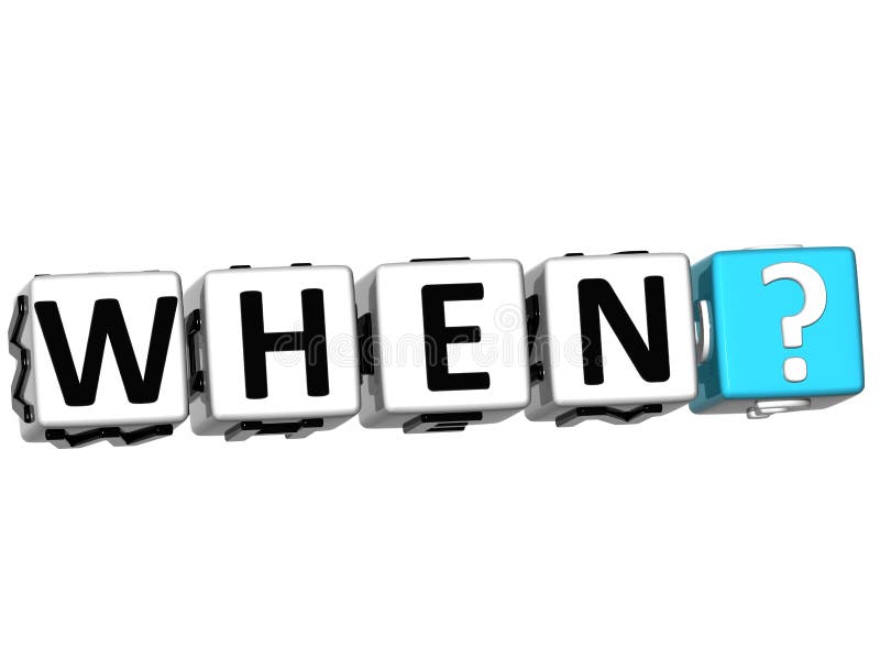 Mot 3D Quand Avec Le Point D'interrogation Illustration Stock ...