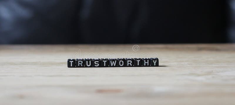 Mot Digne De Confiance D'adjectif, Important Photo stock - Image du ...