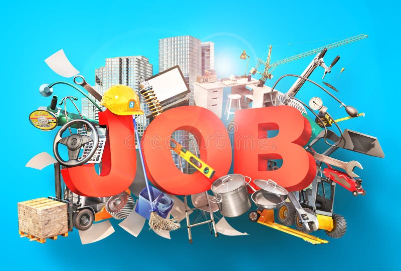 Mot Du Travail Avec Des Outils De Travail Illustration Stock ...