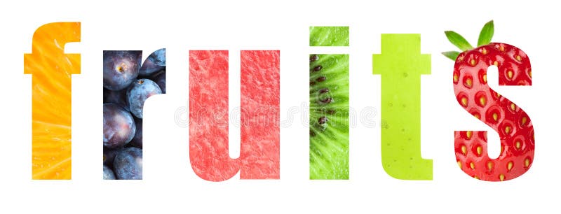 Mot sain de fruits photo stock. Image du orange, mélangé - 47503896