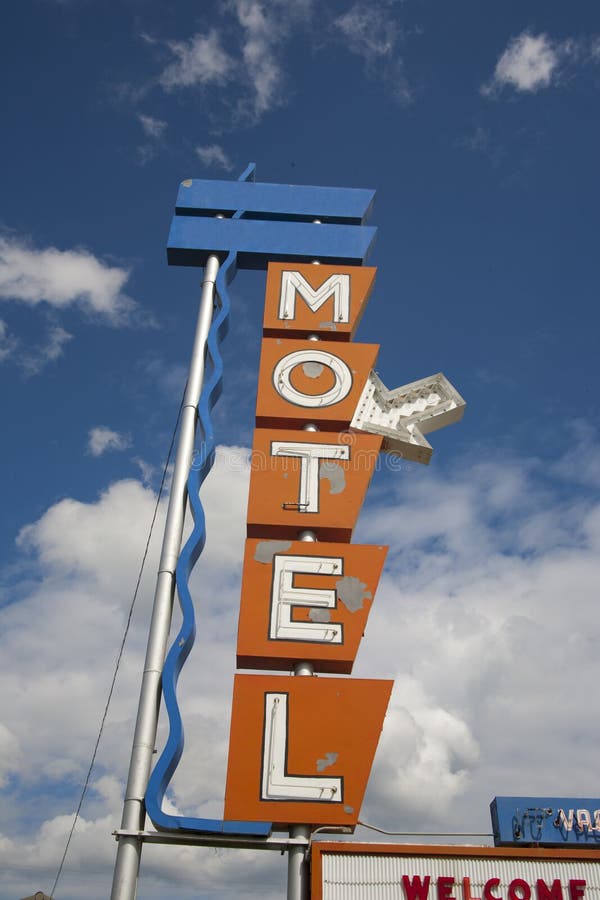 Motel stock photo. Image of orange, lodging, blue, retro - 21444154