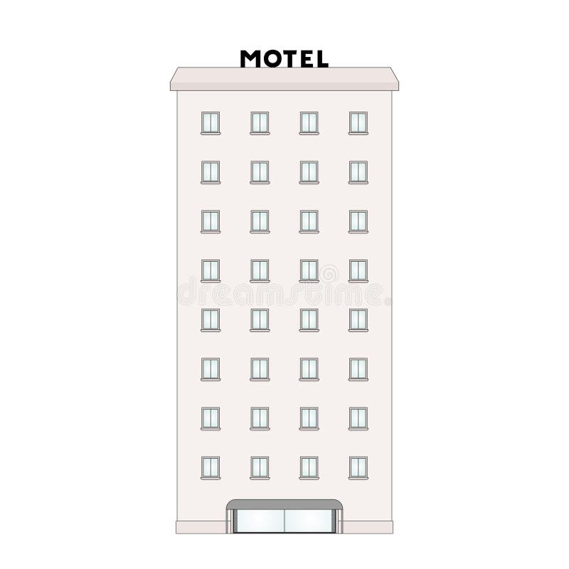 Motel building flat draw stock vector. Illustration of house - 309081298