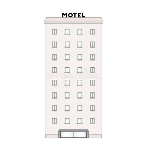 Motel building flat draw stock vector. Illustration of house - 309081298