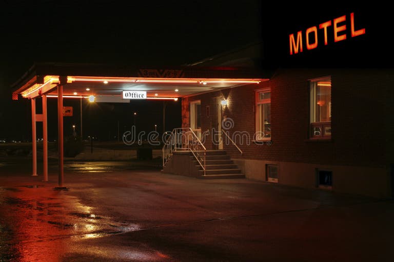 Motel entrance at night stock photo. Image of parking - 21179694