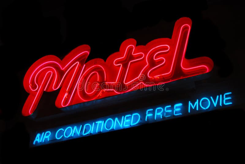 Motel Neon Sign stock photo. Image of tourism, time, darkness - 5377566