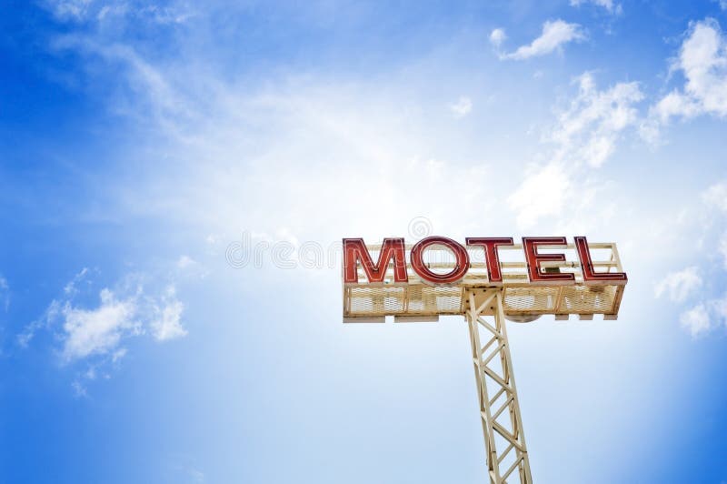 Weathered Retro Motel Sign stock image. Image of information - 12933037