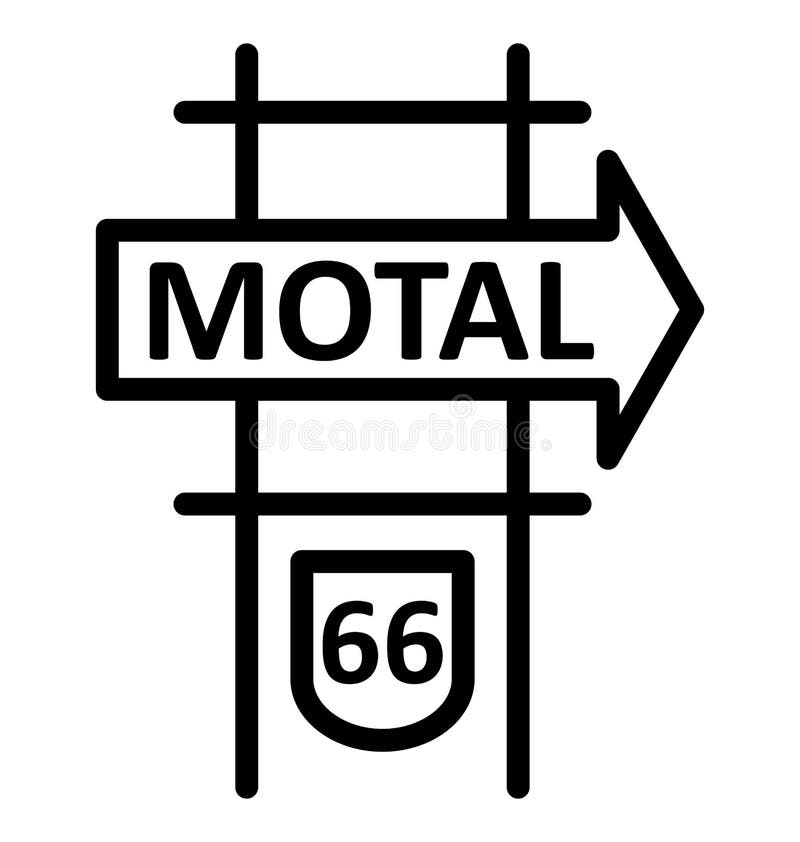 Motel Sign Isolated Vector Icon Stock Vector - Illustration of real ...