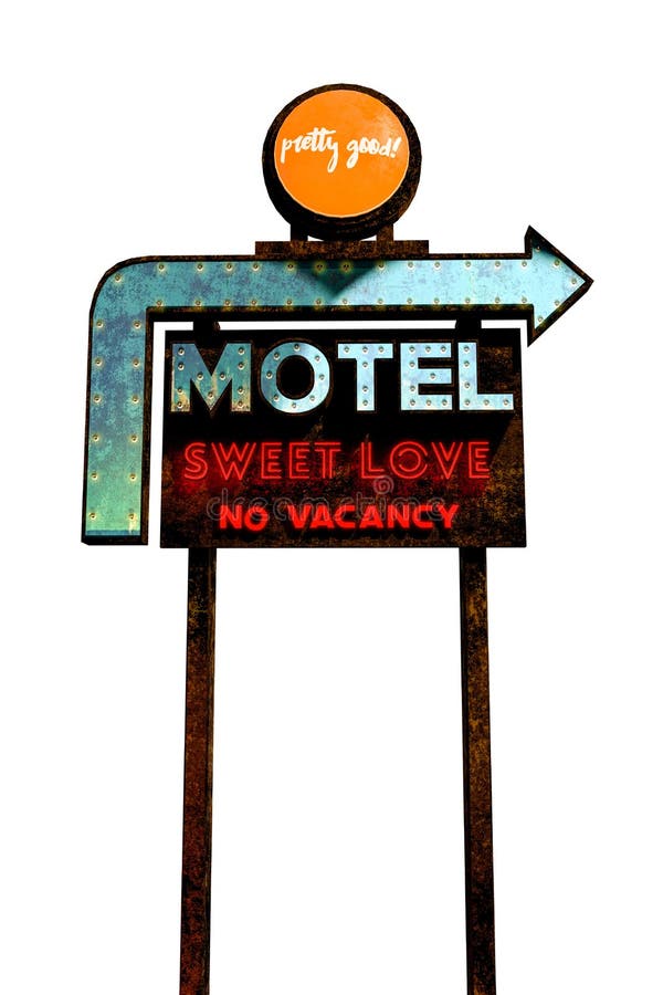 Motel Sign Isolated on White Background Stock Illustration ...
