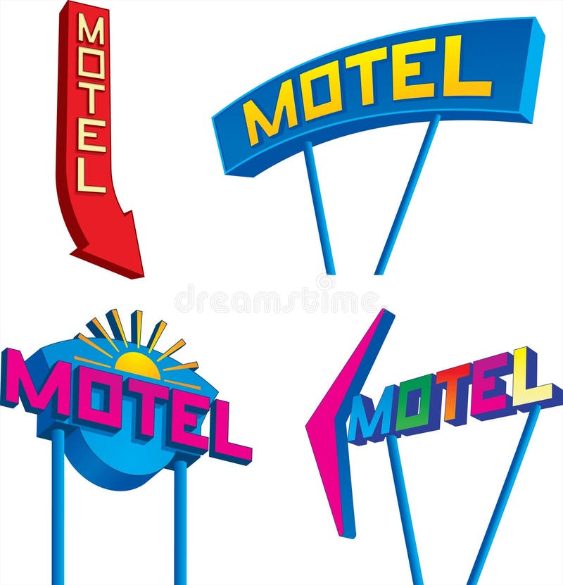 Motel Signs stock vector. Illustration of vintage, advertising - 15831612