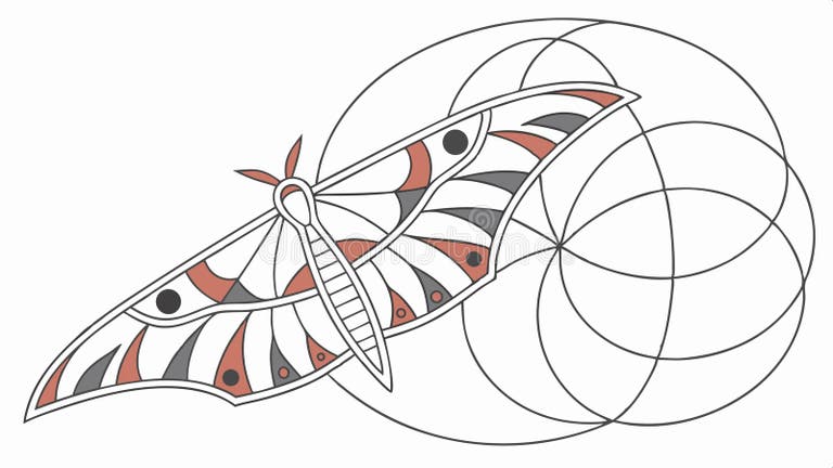Moth or Butterfly with Abstract Pattern and Geometric Shapes Vector ...