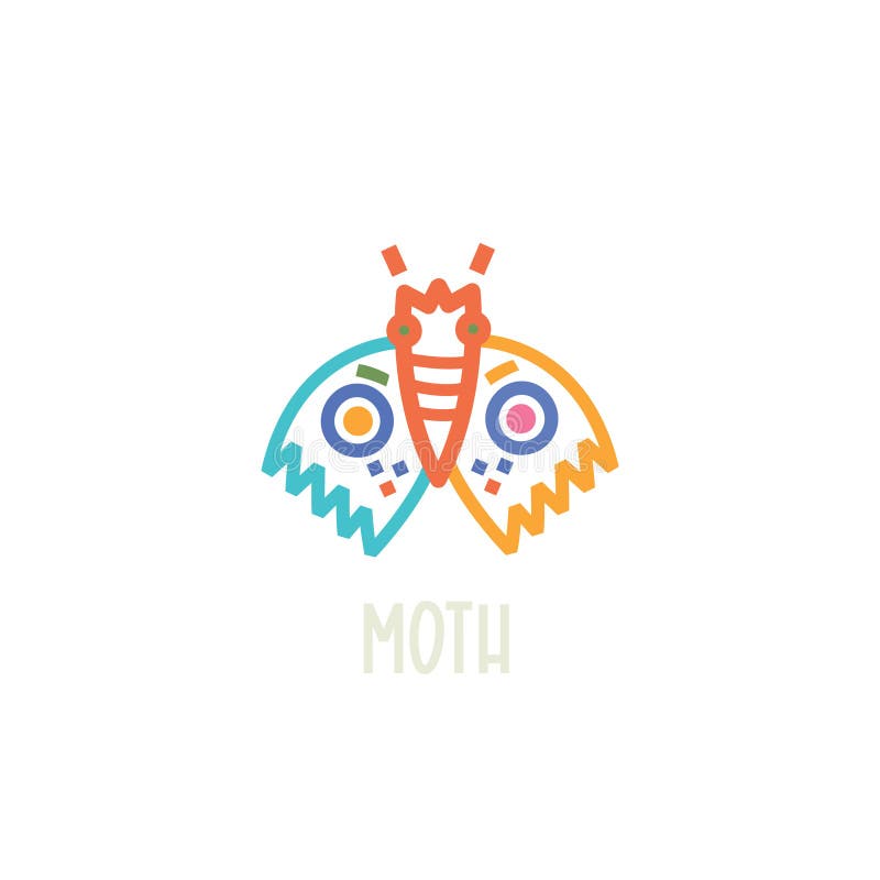 Moth Colourful Lines Logo Design Stock Vector - Illustration of design ...