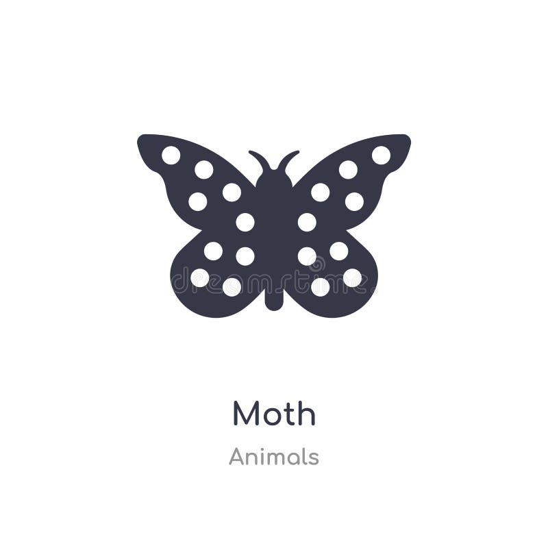 Moth Icon In Trendy Design Style. Moth Icon Isolated On White ...