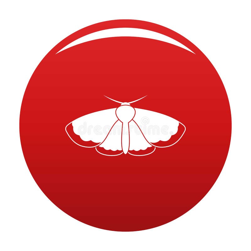 Moth icon vector red stock vector. Illustration of vector - 139153398