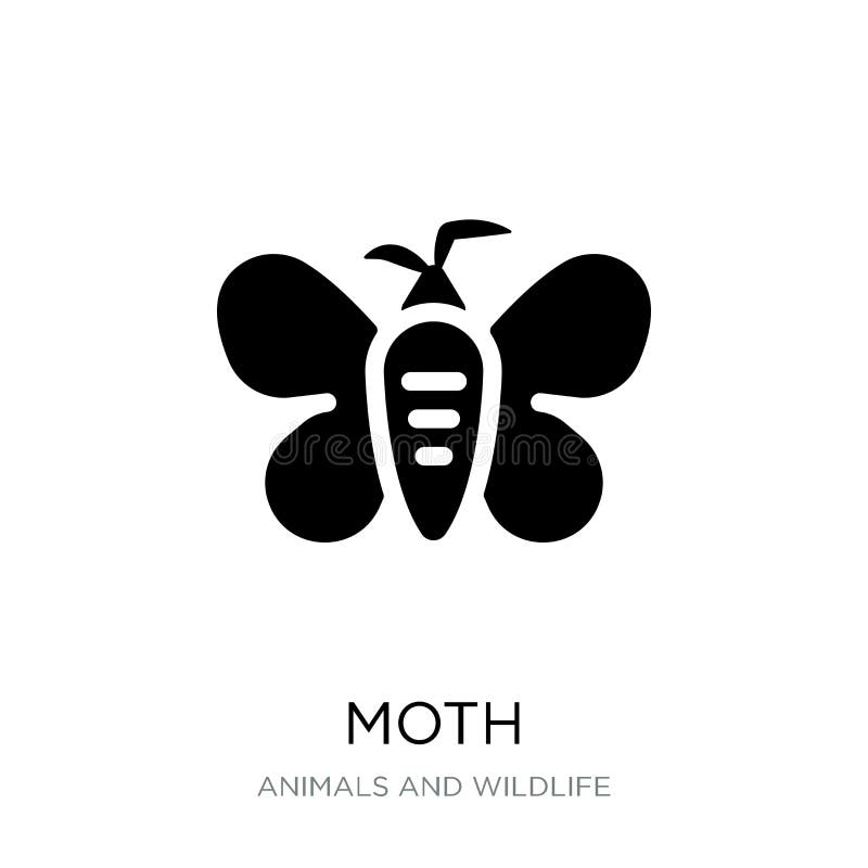 Moth Icon in Trendy Design Style. Moth Icon Isolated on White ...