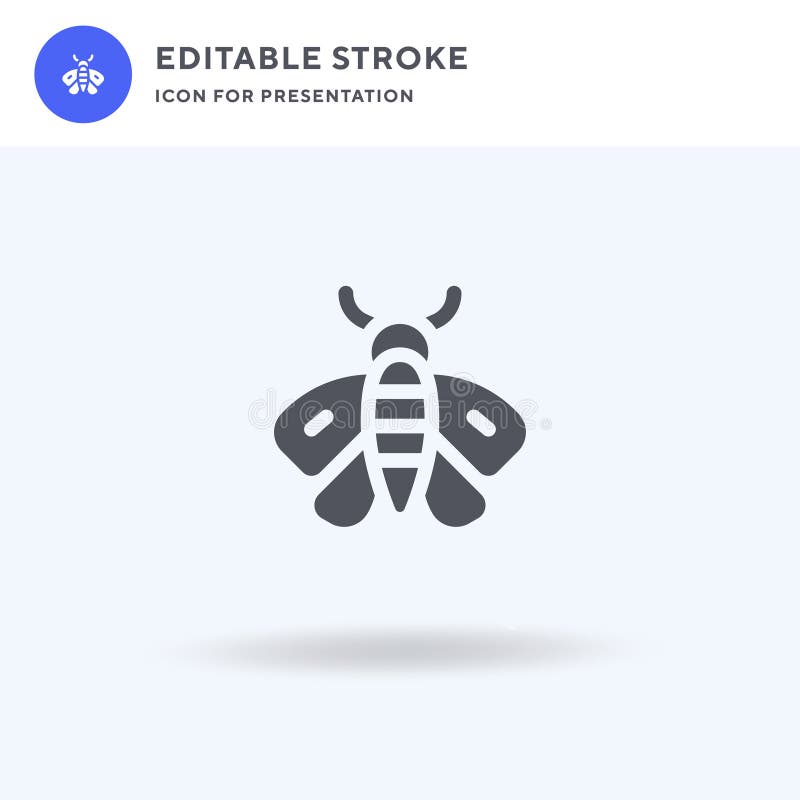 Moth Icon Vector, Filled Flat Sign, Solid Pictogram Isolated on White, Logo Illustration. Moth ...