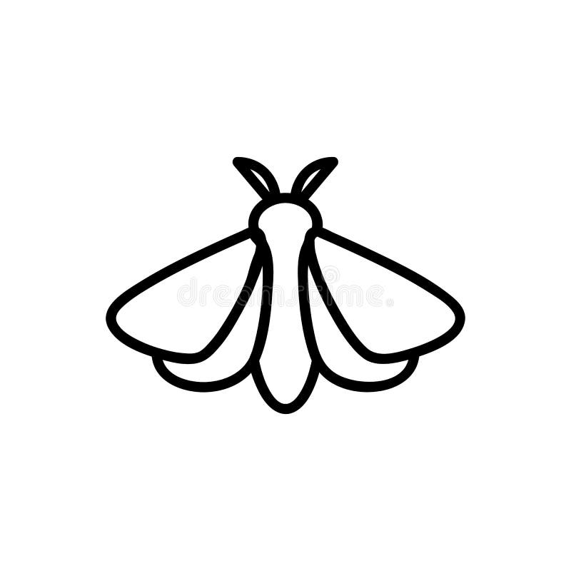 Moth Icon Vector. Isolated Contour Symbol Illustration Stock Vector ...