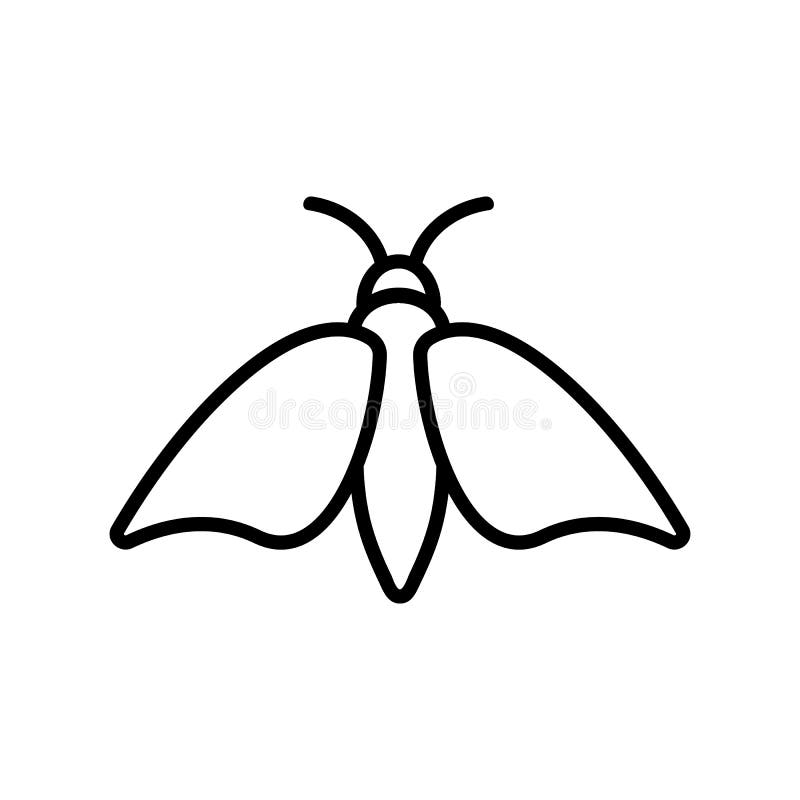 Moth Icon Vector. Isolated Contour Symbol Illustration Stock Vector ...