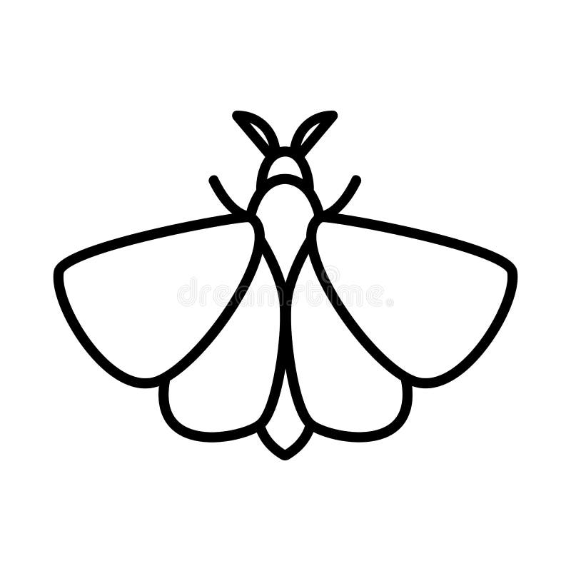 Moth Icon Vector. Isolated Contour Symbol Illustration Stock Vector ...