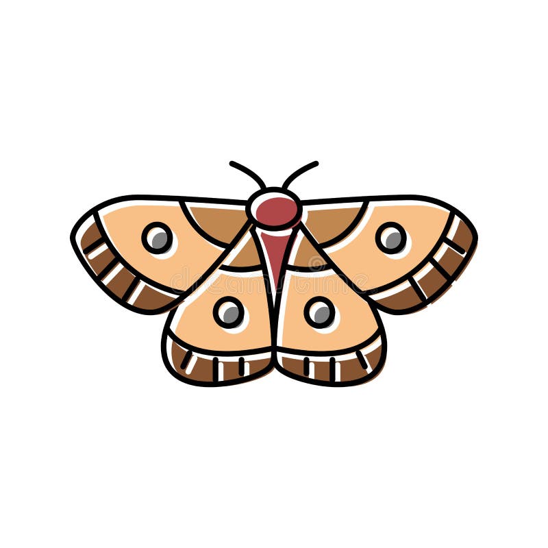 Moth Insect Color Icon Vector Illustration Stock Vector - Illustration ...