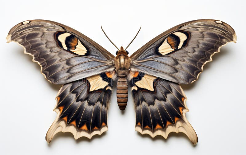 Moth Insect Isolated on a Transparent Background. Stock Illustration ...