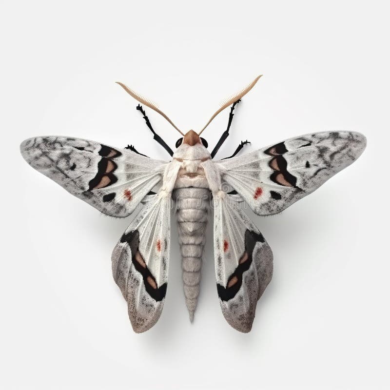 Moth Isolated on a White Background. Generative AI Stock Illustration ...