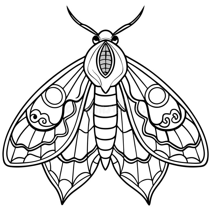 Moth Line Art, Moth Vector, Moth Illustration, Moth Drawing, Moth Sketch, Moth Outline AI ...