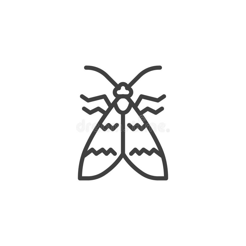 Moth line icon stock vector. Illustration of wing, graphics - 279554427
