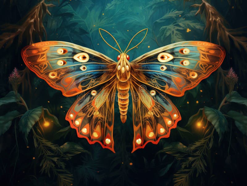 Moth Made with Generative AI Illustration Stock Illustration ...