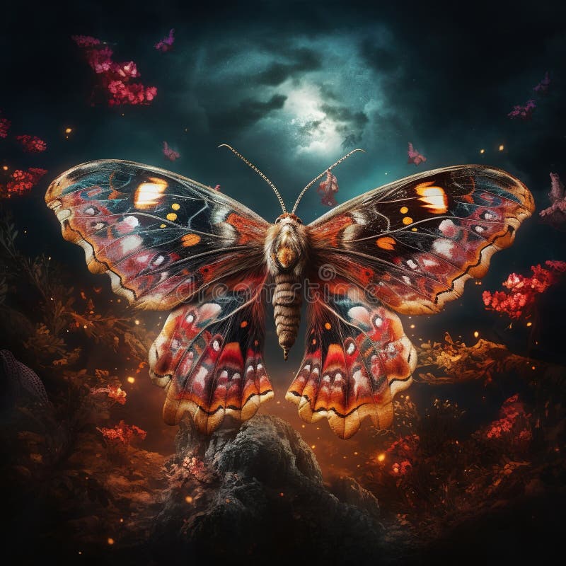 Ai Generated Illustration Wildlife Concept of Moth Stock Illustration ...
