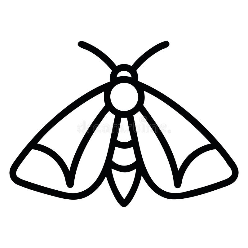 Moth Mystic Symbol Line Art Illustration Stock Vector - Illustration of ...
