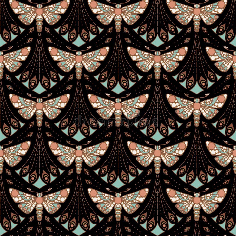 Art Deco Moth stock vector. Illustration of moth, pink - 124002679