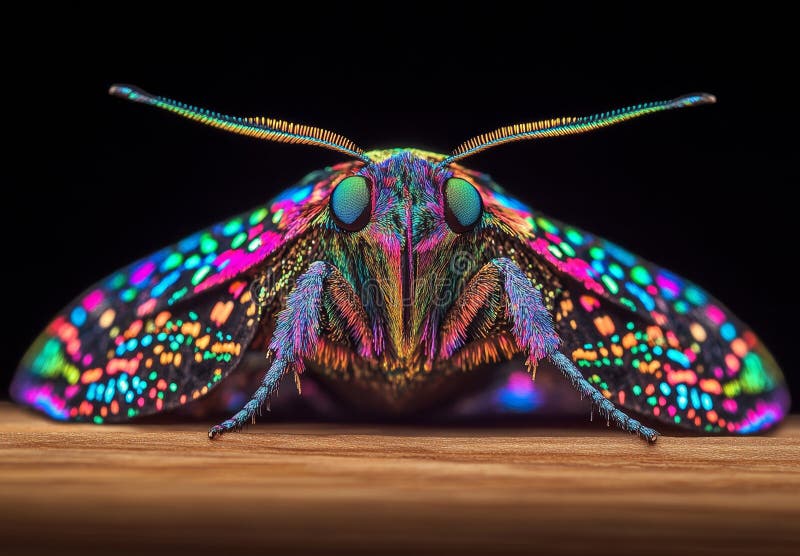 The Moth Resting on the Wood Has a Striking Pattern and Vivid Colors ...