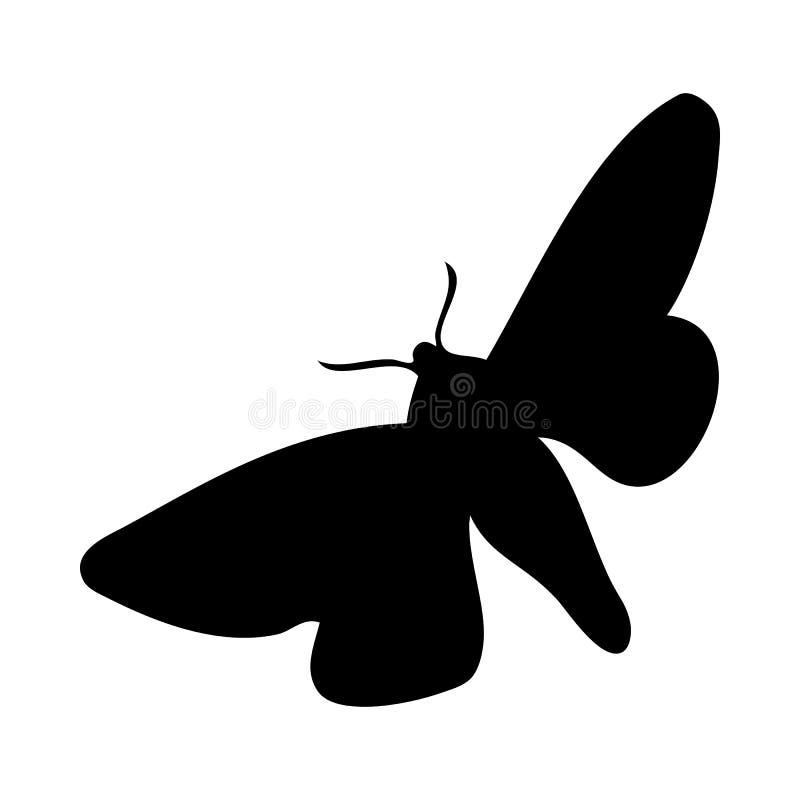 Moth Silhouette stock vector. Illustration of moth, creature - 264352371