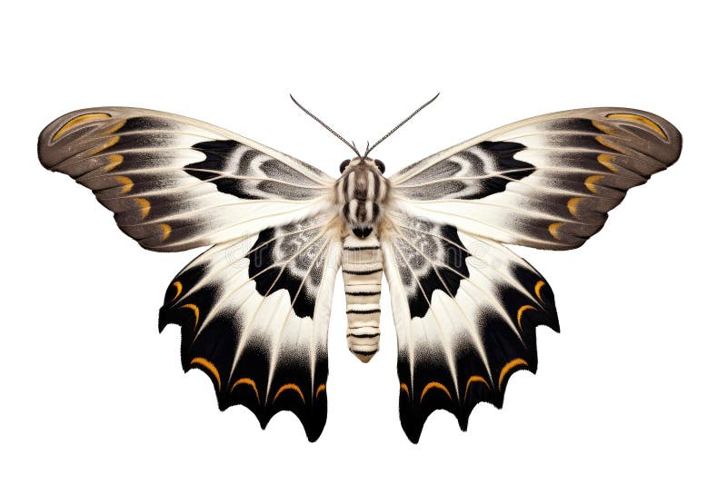 Moth on White Background stock illustration. Illustration of wingspan ...